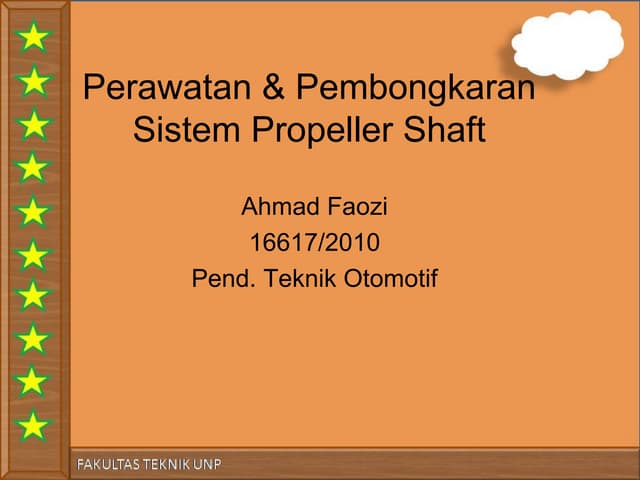 Mengenalsistem propeller shaft di bagian mobil | PPT