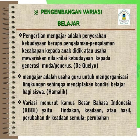 pengembangan variasi belajar mengajar | PPT