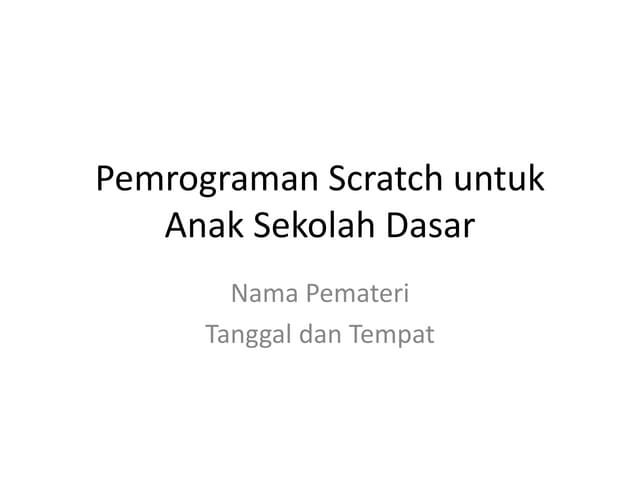 Modul pelatihan coding scratch level 1 | PDF