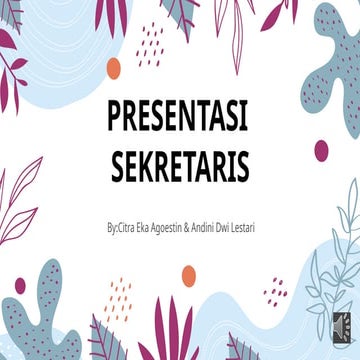 PRESENTASI PROGRAM SEKRETARIS OSIS MTsN 8 JOMBANG | PPTX