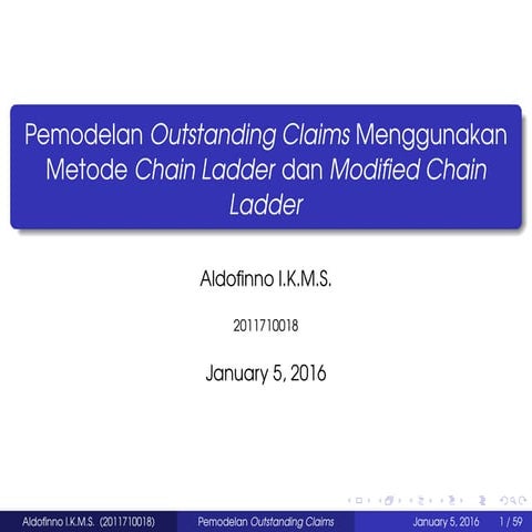 Outstanding Claims model with Chain Ladder and Modified Chain ...