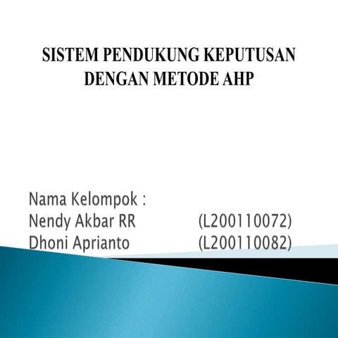 Metode AHP dalam SPK | PPTX