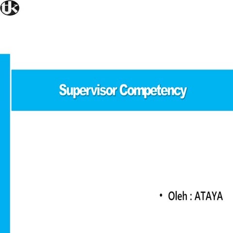Presentasi supervisor competency | PPT