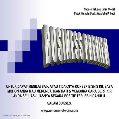 Presentasi Bisnis Tianshi Unicore Online | PPT