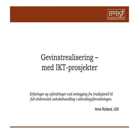 Presentasjon gevinstrealisering 121010_bjørn sund | PDF