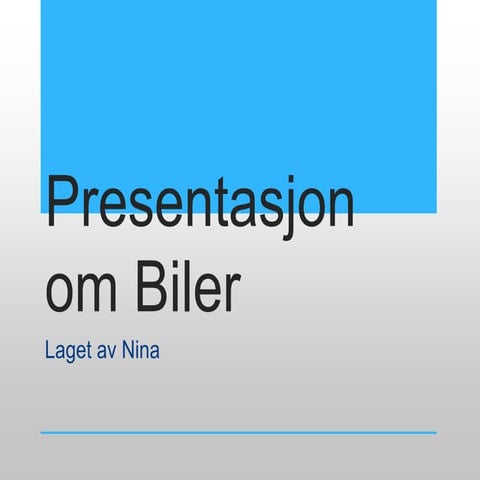 Presentasjon om biler | PPTX