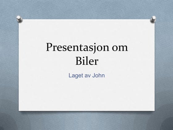 Presentasjon om biler | PPTX