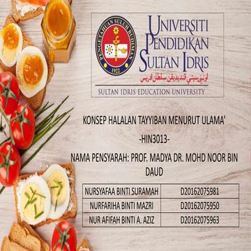 Konsep Halalan Tayyiban Menurut Ulama | PPTX