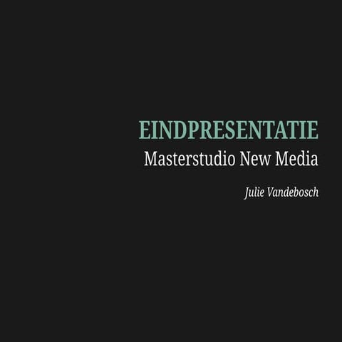 Eindpresentatie masterstudio | PDF | Technology & Computing