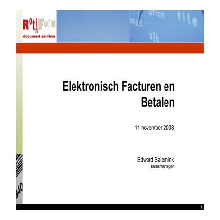 Elektronisch factureren en betalen | PDF
