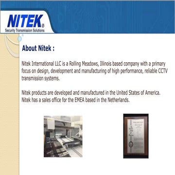 Nitek security & IT transmission solutions - company introduction | PPTX