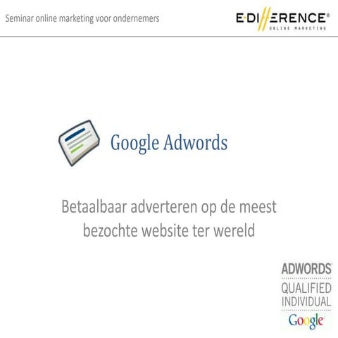 Presentatie Google Adwords | PPTX