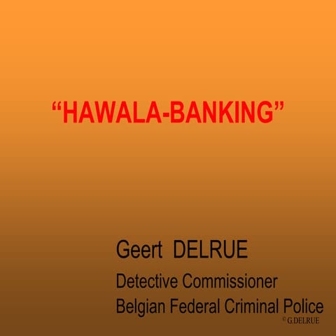 Presentatie hawala banking english version | PDF