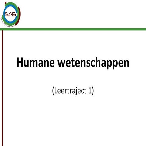 Presentatie humane wetenschappen 2013 | PPT