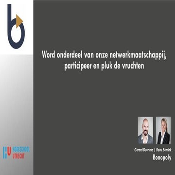 Word onderdeel van onze netwerkmaatschappij, participeer en pluk de ...