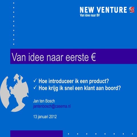 New Venture Workshop January 13th | PPT