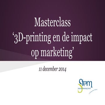 3D-printing en de impact op marketing | PPT