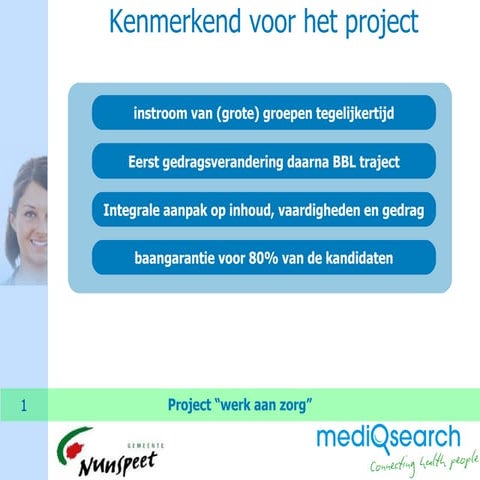 Presentatie project werk aan zorg | PPT