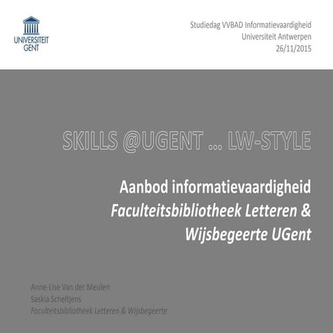 Skills@UGent ... LW style | PDF