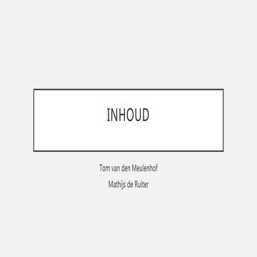 Workshop Presentatie - Inhoud | PPTX