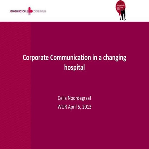 Corporate Communication in a changing hospital | PDF