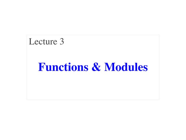 Python Course Functions And Modules Slides Ppt 7177