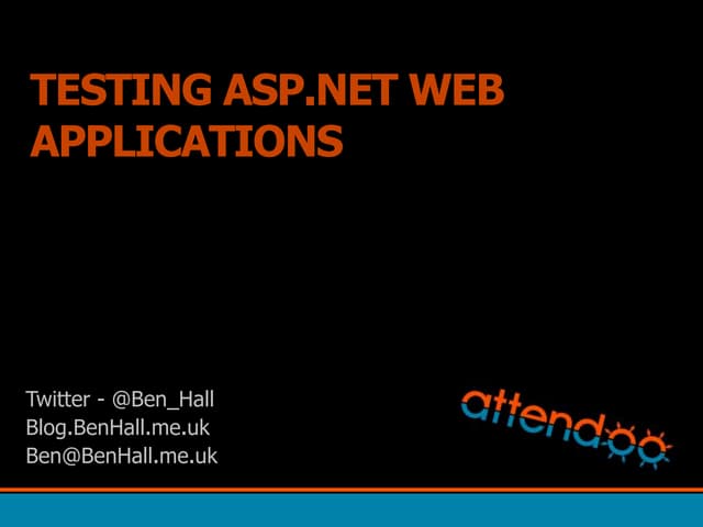 Testing Web Applications