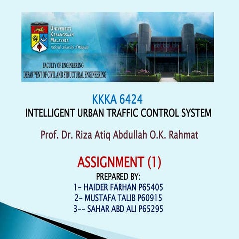 Presentation 1- intelligent traffic system | PPTX