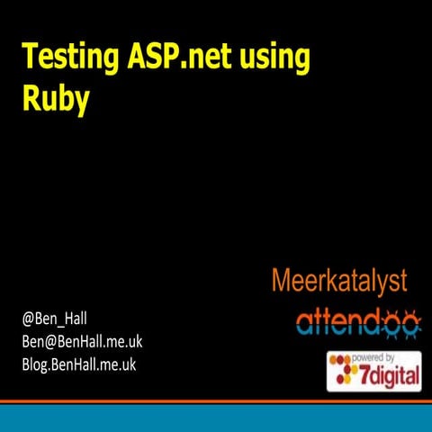 Testing Web Applications Using Ruby Ppt 5873