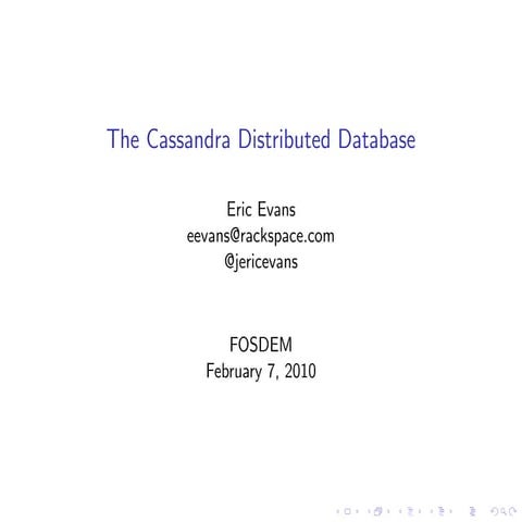 The Cassandra Distributed Database Pdf Databases Computer 3940