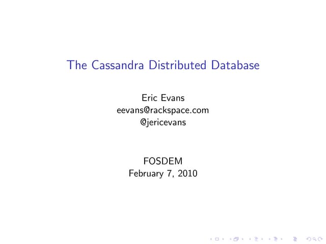The Cassandra Distributed Database Pdf Databases Computer 3940
