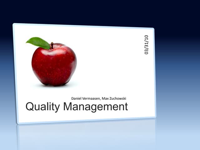 Quality : First Time Right Approach | PPTX