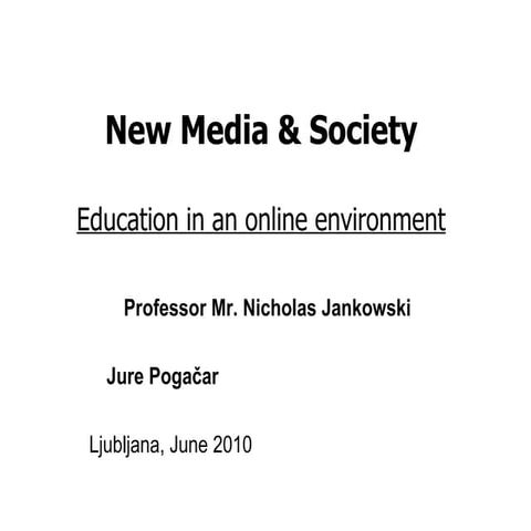 EDUCATION IN ONLINE ENVIRONMENT | PPT