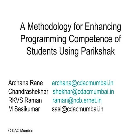 A Methodology for Enhancing Programming Competence of Students Using ...