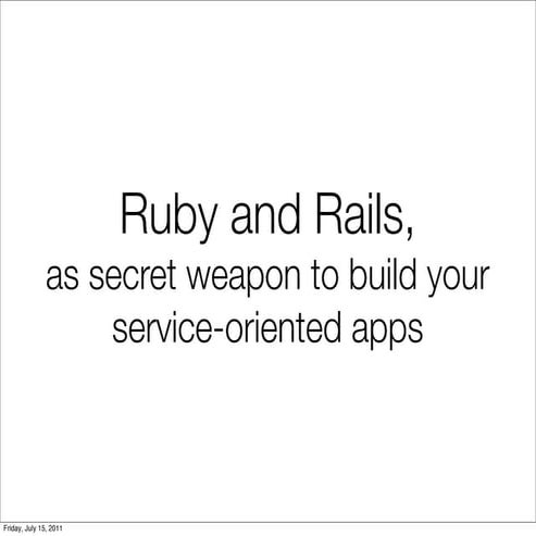 Ruby And Rails As Secret Weapon To Build Your Service Oriented Apps Ppt 4488