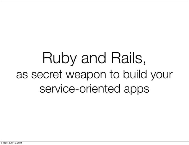 Ruby And Rails As Secret Weapon To Build Your Service Oriented Apps Ppt 4488