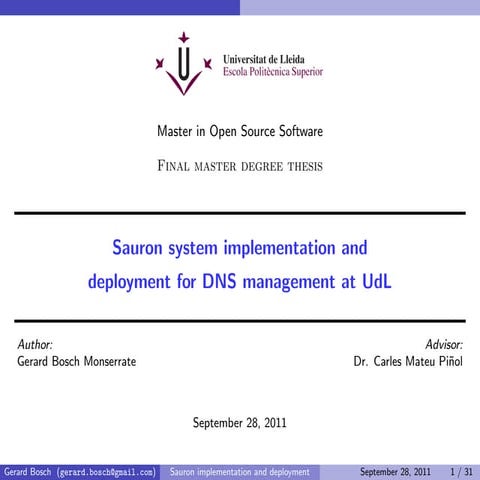 Sauron system implementation and deployment for DNS management | PDF