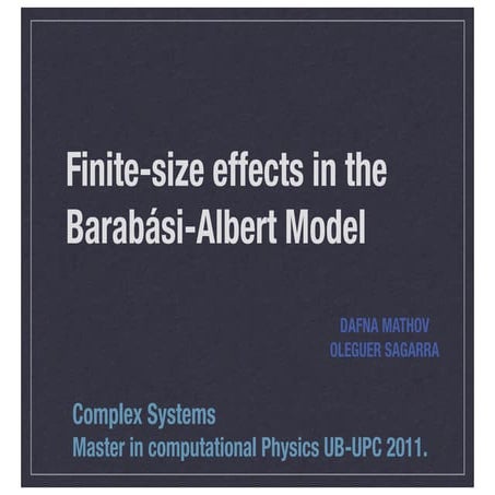Finite Size Effects on barabasy Albert Model | PDF