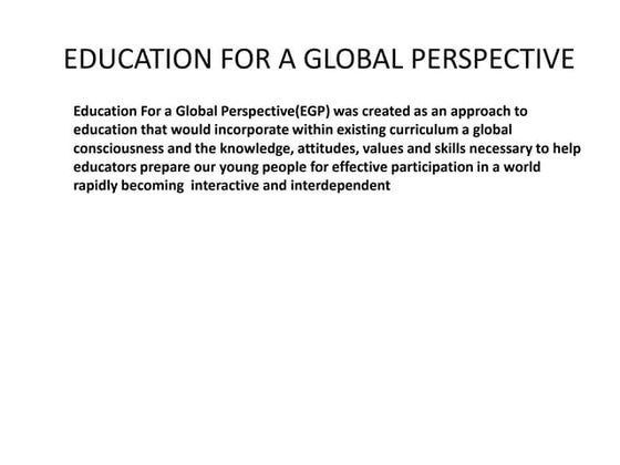 Global education presentation | PPT