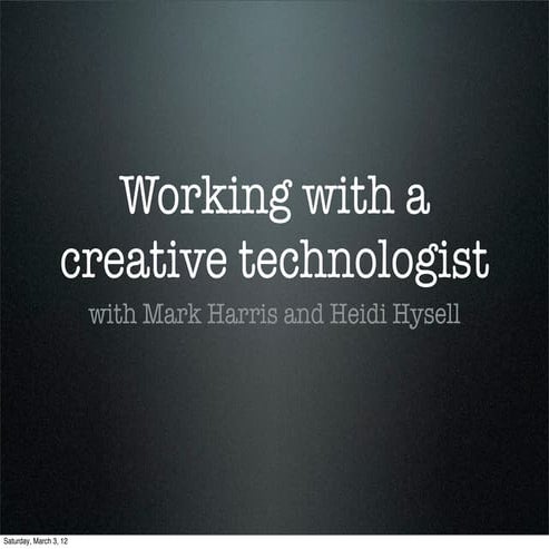 DIYDays NY 2012 - Mark Harris & Heidi Hysell | PDF