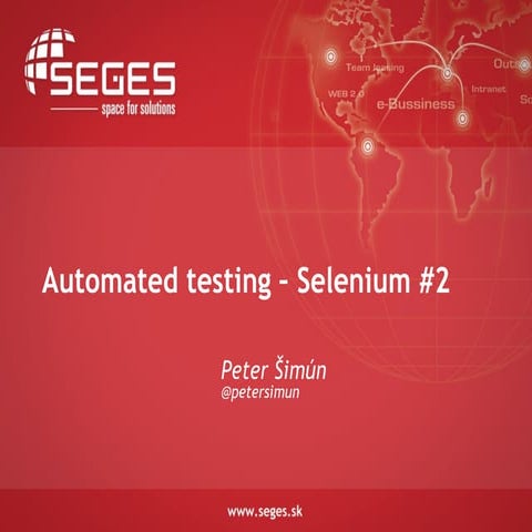 Selenium prezentácia pre Webelement | PPT