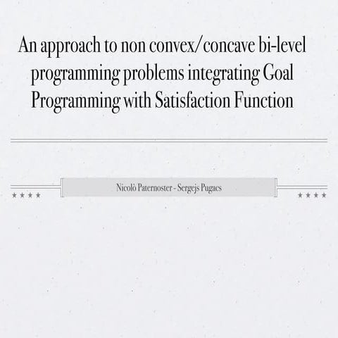 An Approach To Non Convexconcave Bi Level Programming Problems