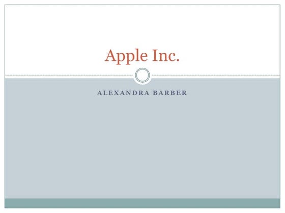 Presentation On Apple Inc | PPT