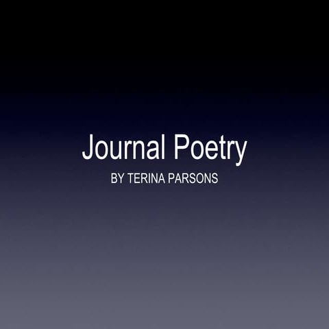 Journal Poetry | PPT