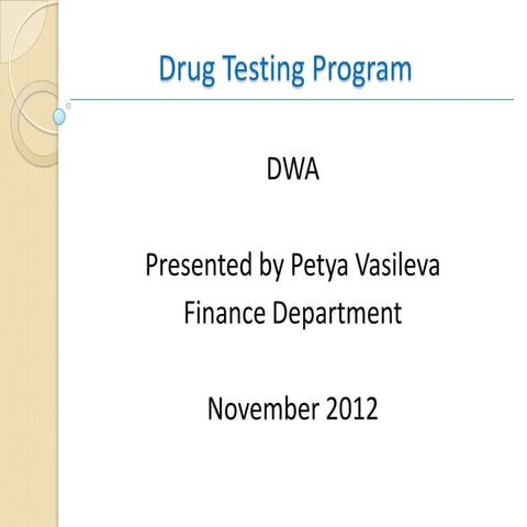 DWA Drug Testing Program | PPTX