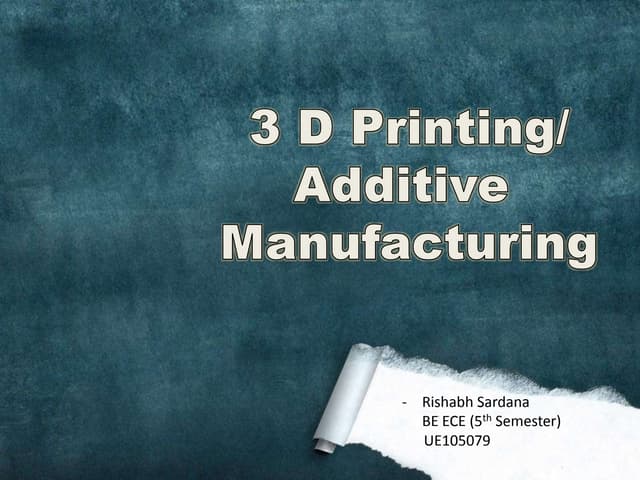 3D printing Technology | PPTX | 3-D Graphics | Computer Software and ...