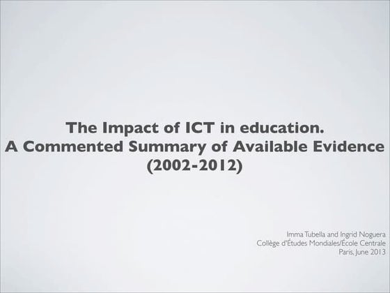 ICT IN EDUCATION PRESENTATION | PDF