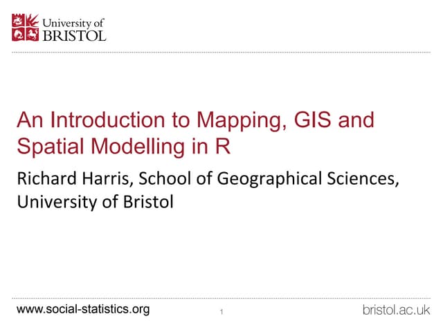 An Introduction To Mapping Gis And Spatial Modelling In R