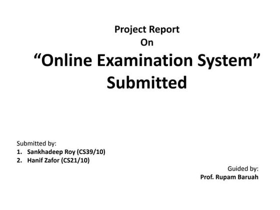 Online Examination System Project report | PDF