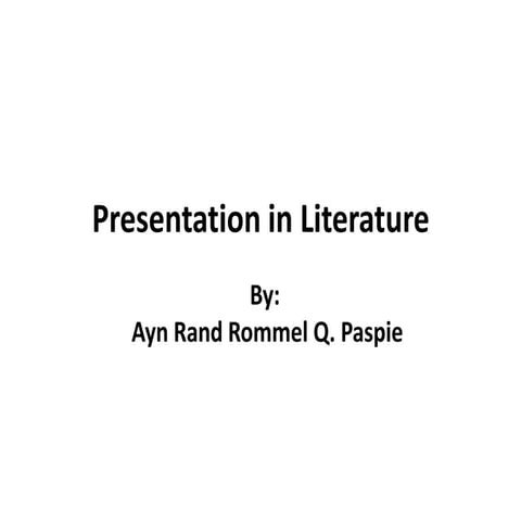 Presentation in Literature 1 | PPT